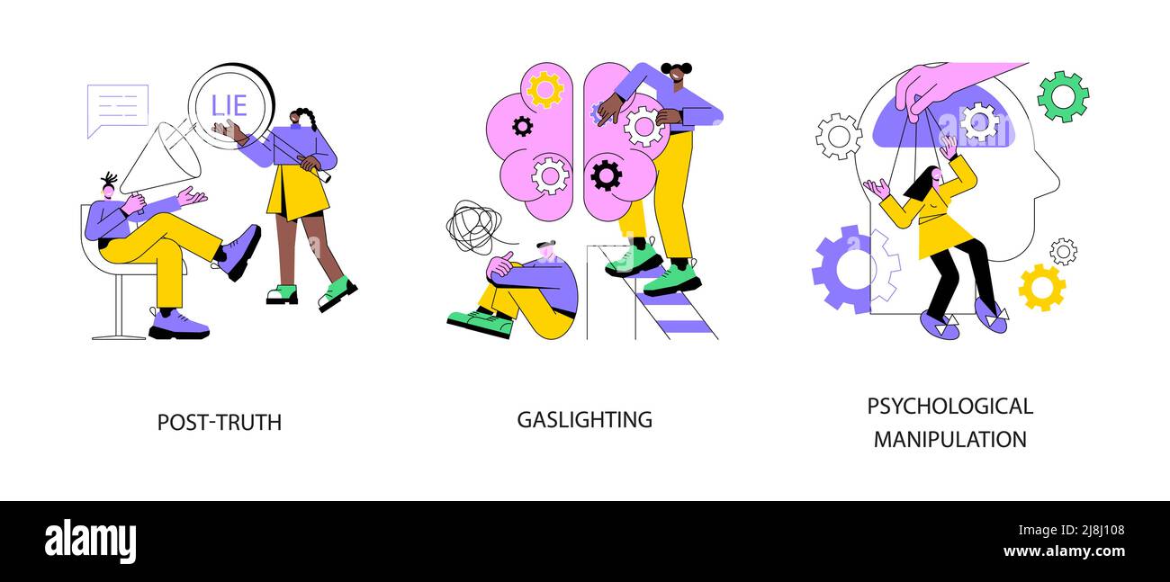 Social engineering abstract concept vector illustration set. Post-truth ...