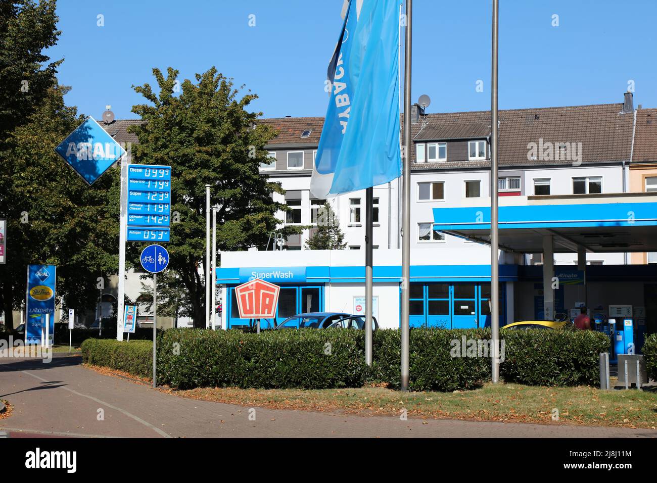 GLADBECK, GERMANY - SEPTEMBER 18, 2020: Aral gas station in Germany ...