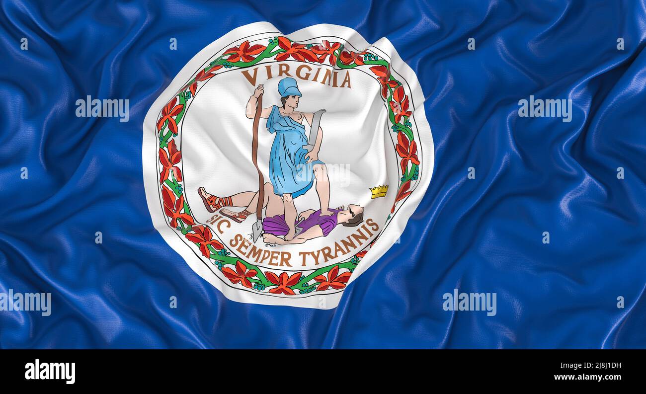 flag of the us state of virginia. 3d render Stock Photo - Alamy