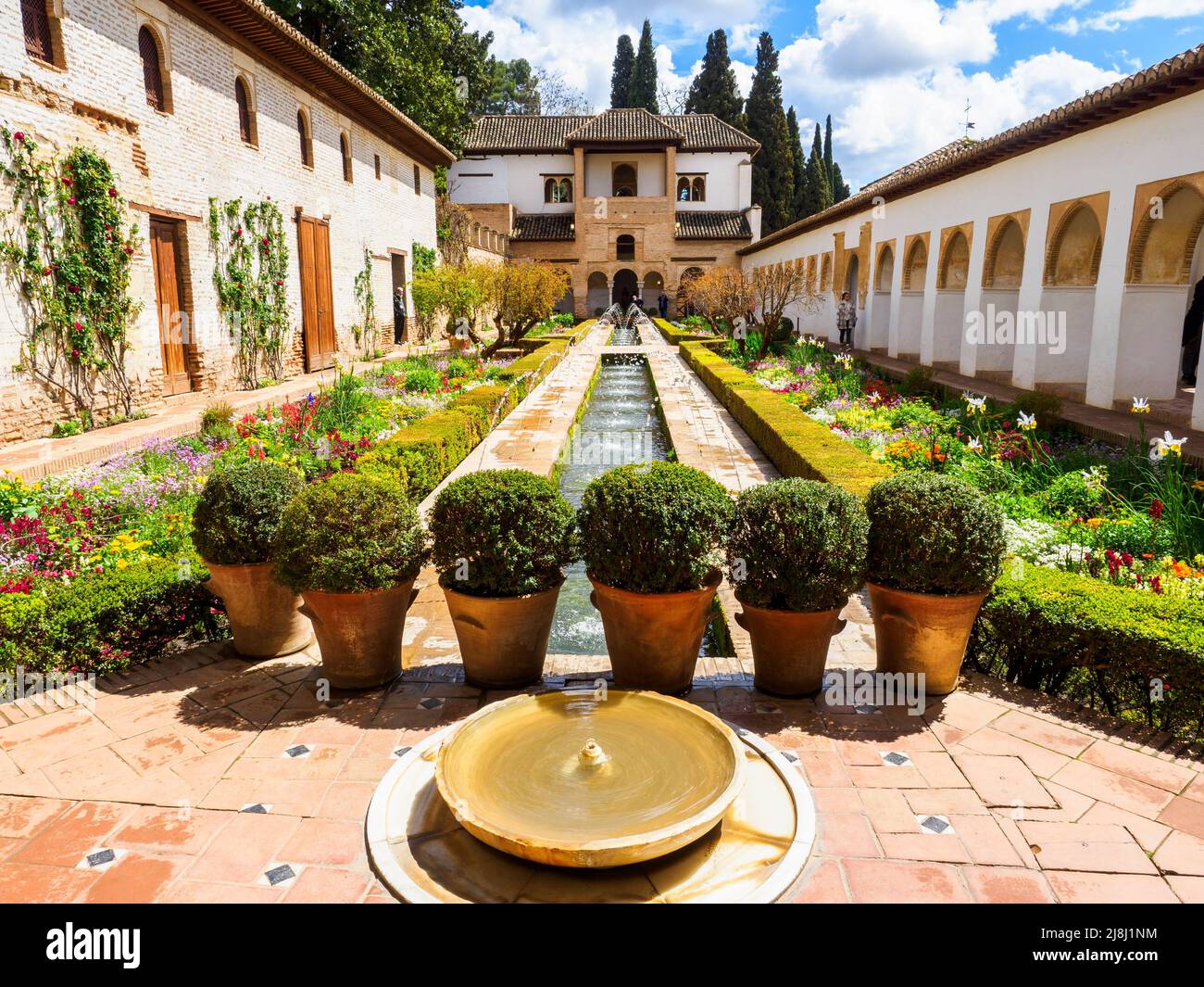 The Patio de la Acequia in the Generalife - Alhambra complex - Granada ...