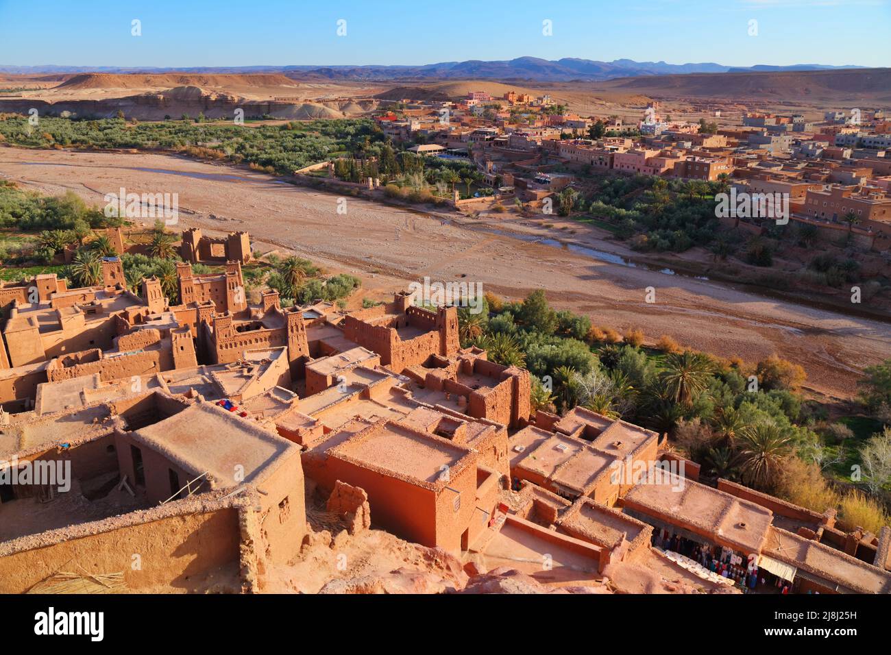 Ait Benhaddou, landmark of Morocco. Historic ksar town on a caravan ...
