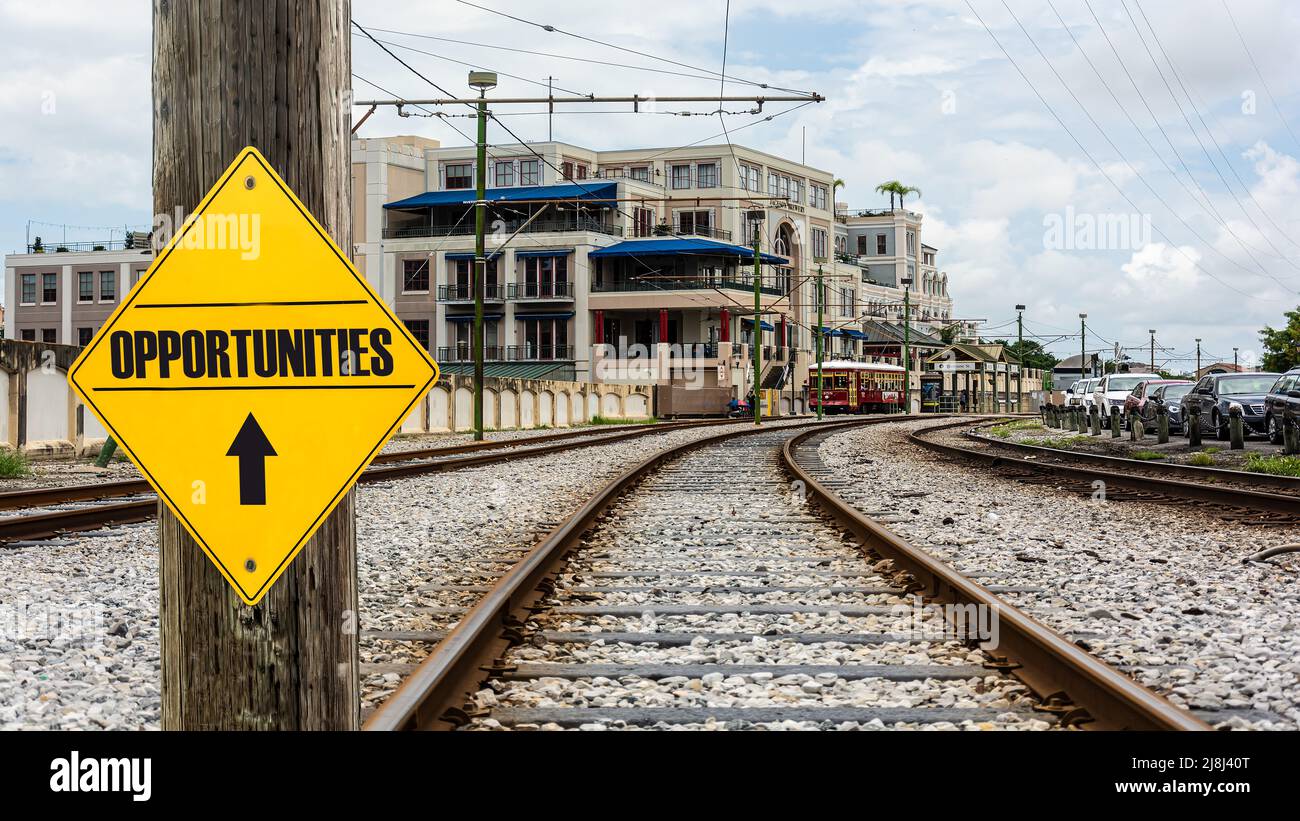 Street Sign the Direction Way to Opportunities Stock Photo - Alamy