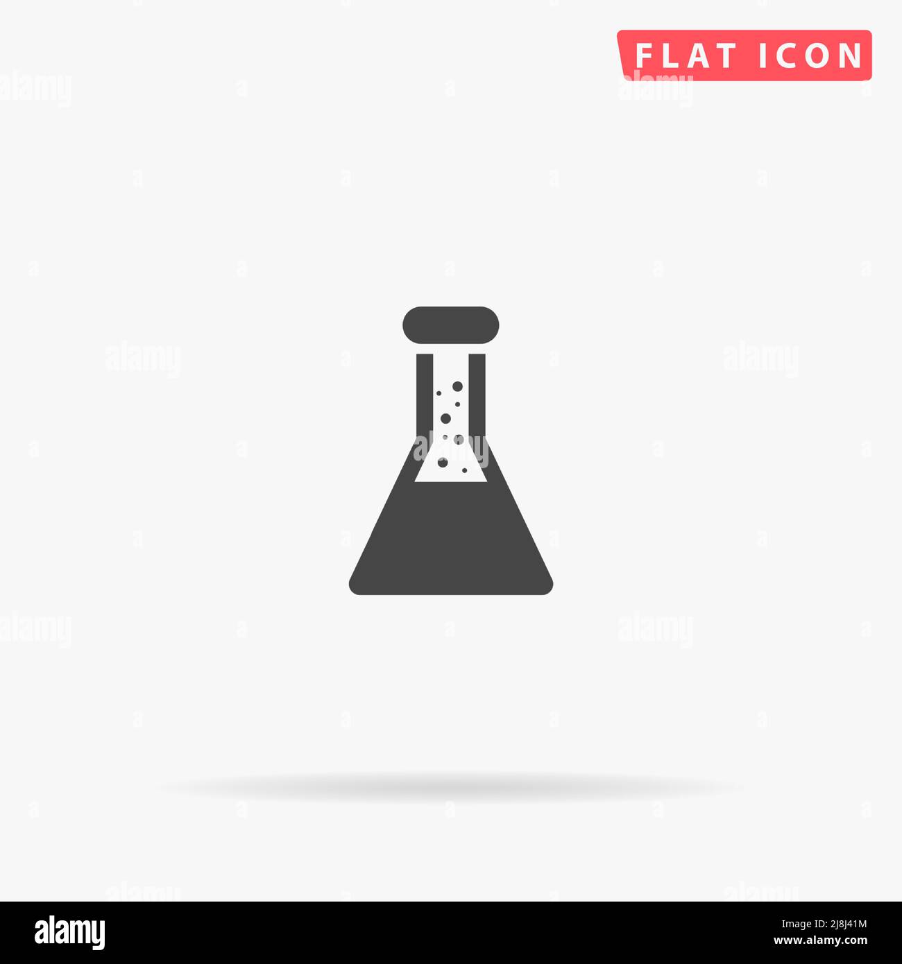 Flask flat vector icon. Hand drawn style design illustrations Stock ...
