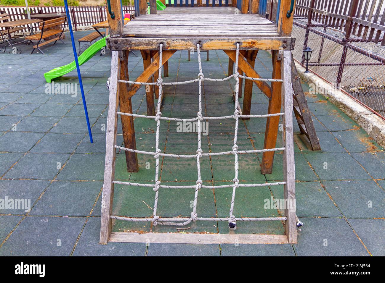 Climbing Cargo Rope Net at Kids Playground Fun Stock Photo - Alamy