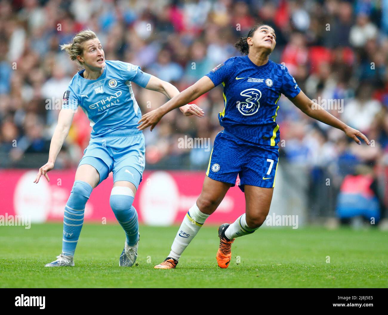 LONDON, ENGLAND - MAY 15:L-R Ellen White of Manchester City WFC and ...