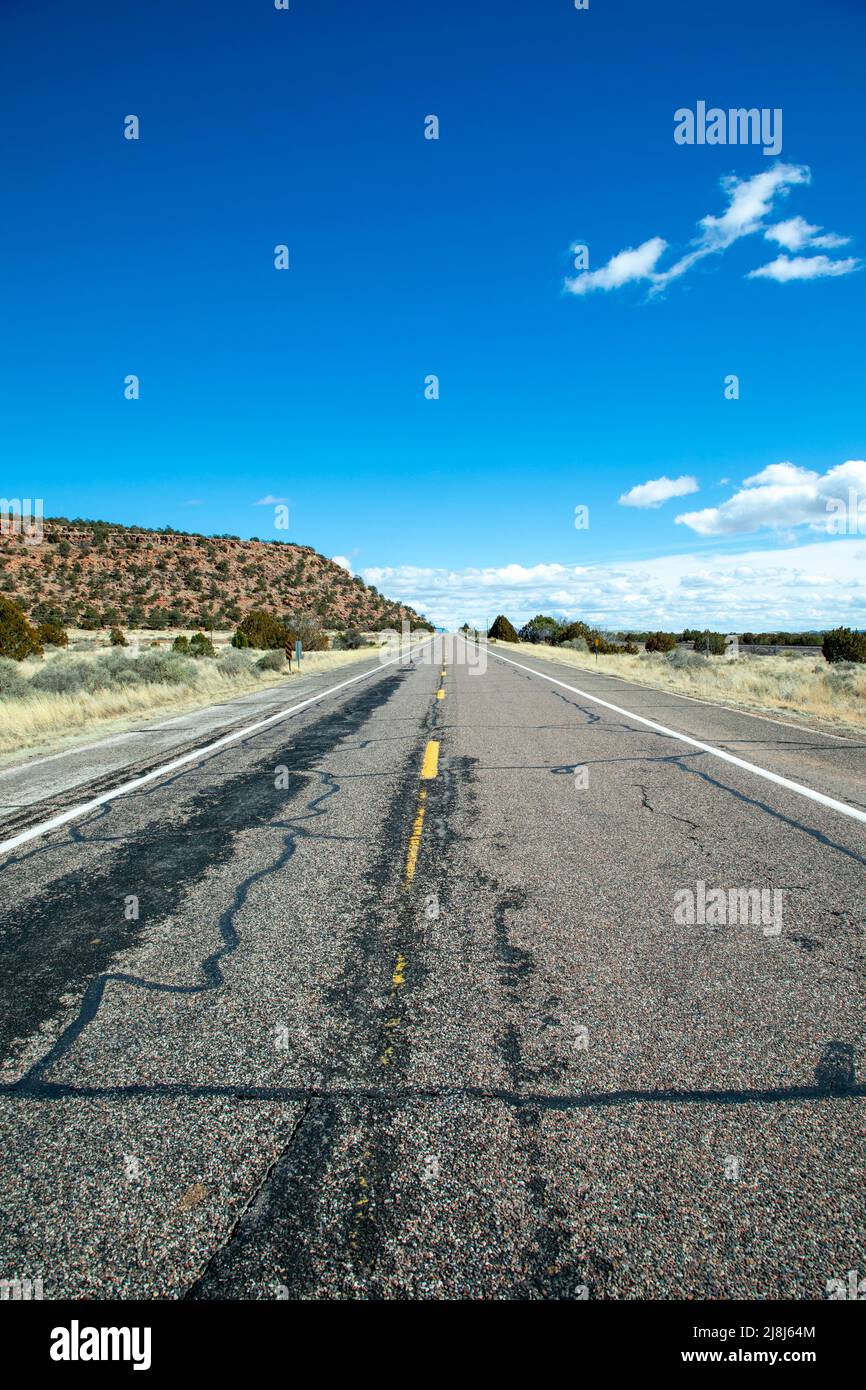 view along empty route 66 in the wilderness of California, USA Stock ...