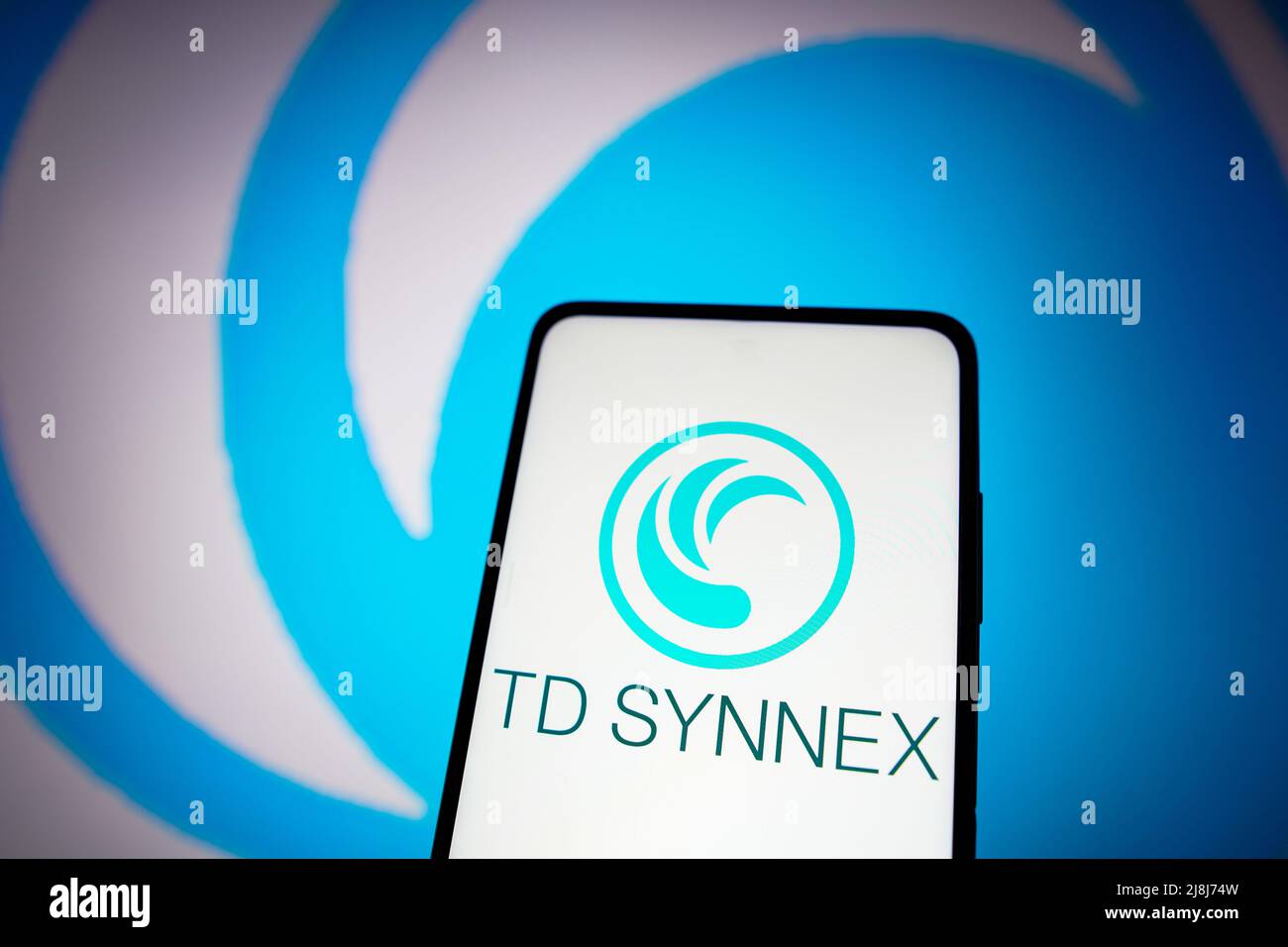 In this photo illustration the TD SYNNEX Corporation logo seen ...