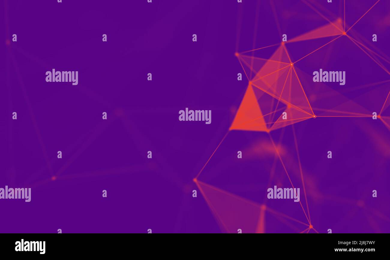 Abstract Purple Geometrical Background . Connection structure. Science ...