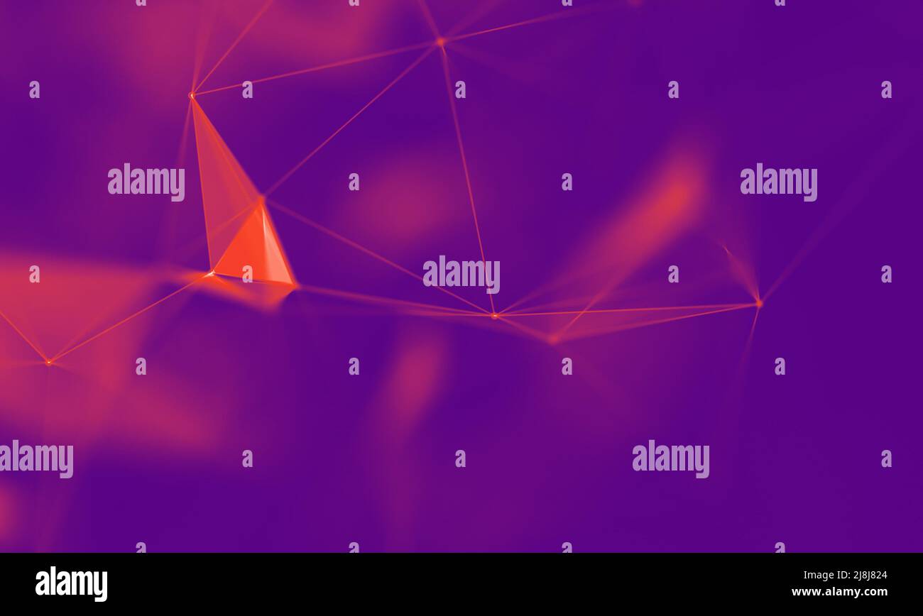 Abstract Purple Geometrical Background . Connection structure. Science ...