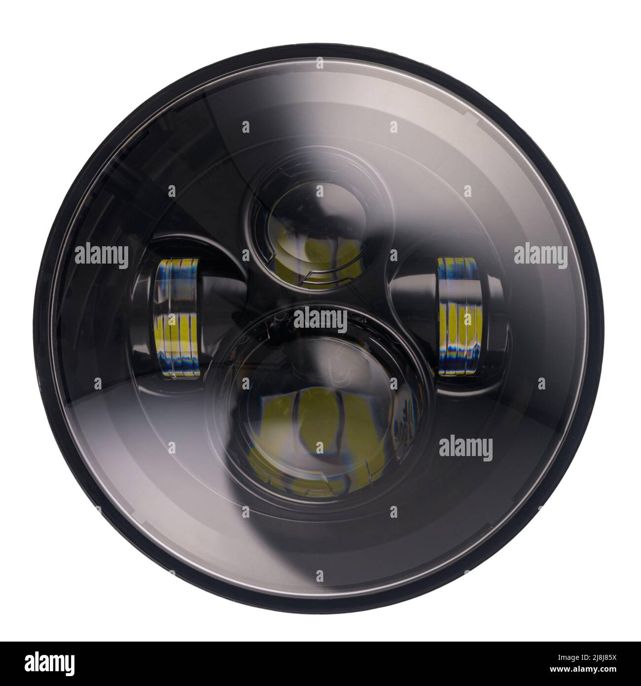 Close-up motorcycle headlight isolated in a white background Stock ...