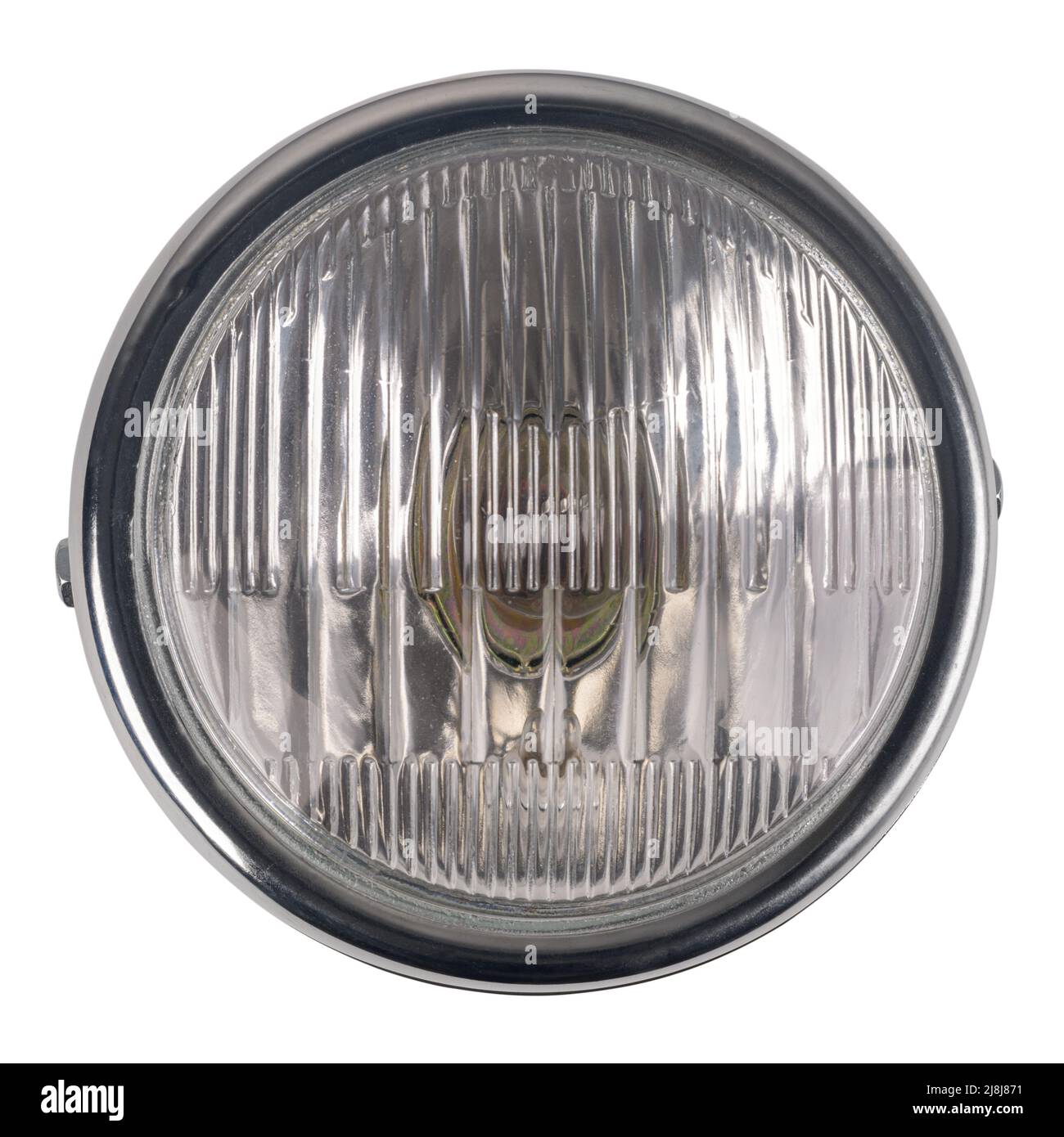 Close-up motorcycle headlight isolated in a white background Stock ...
