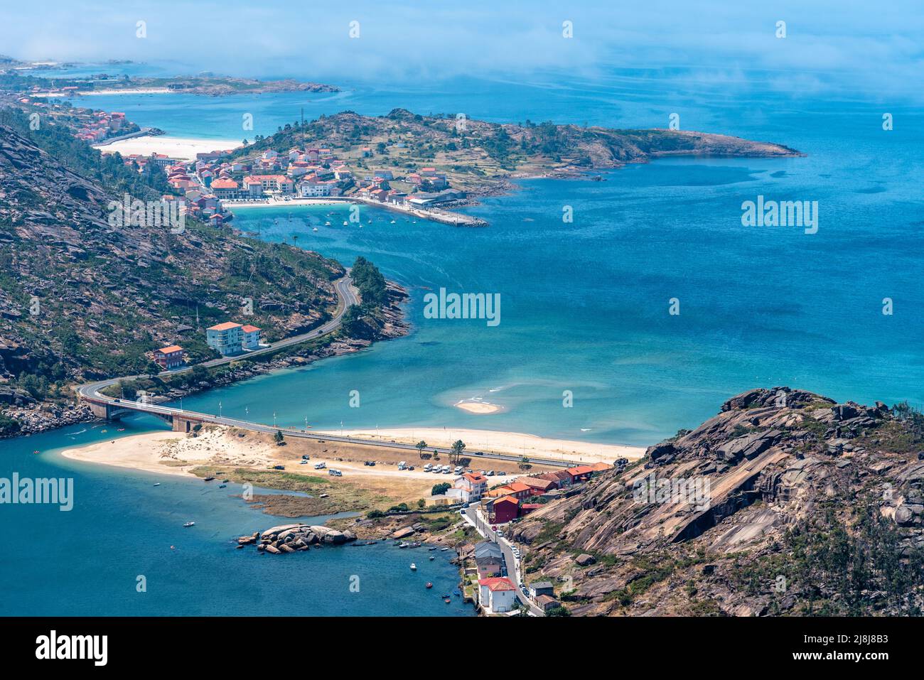 Aerial view of Costa da Morte or Death Coast from view point of Ezaro ...
