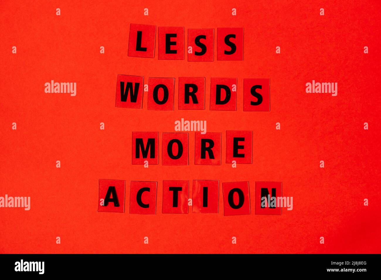 Message LESS WORDS MORE ACTION. Motivational Words Quotes Concept ...