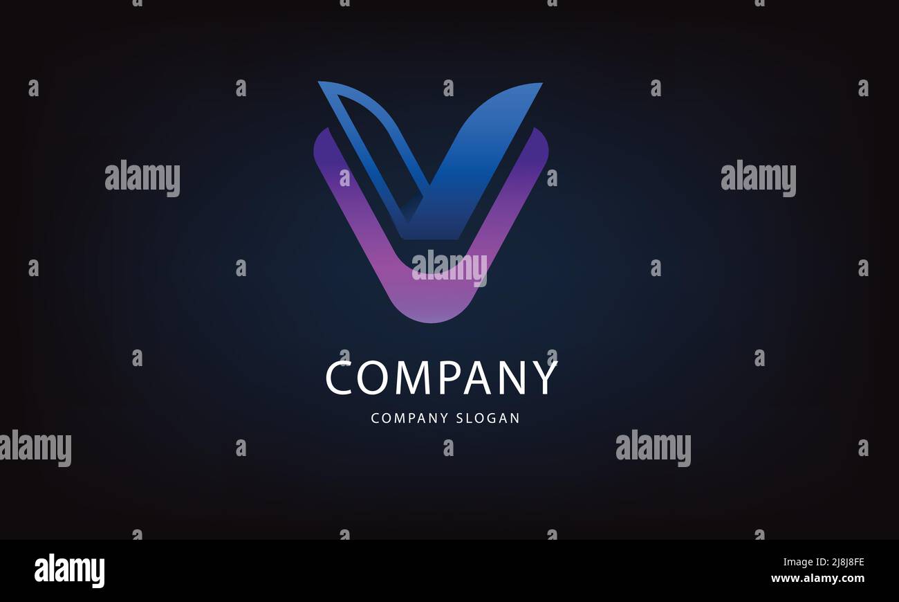 Purple letter v logo hi-res stock photography and images - Alamy