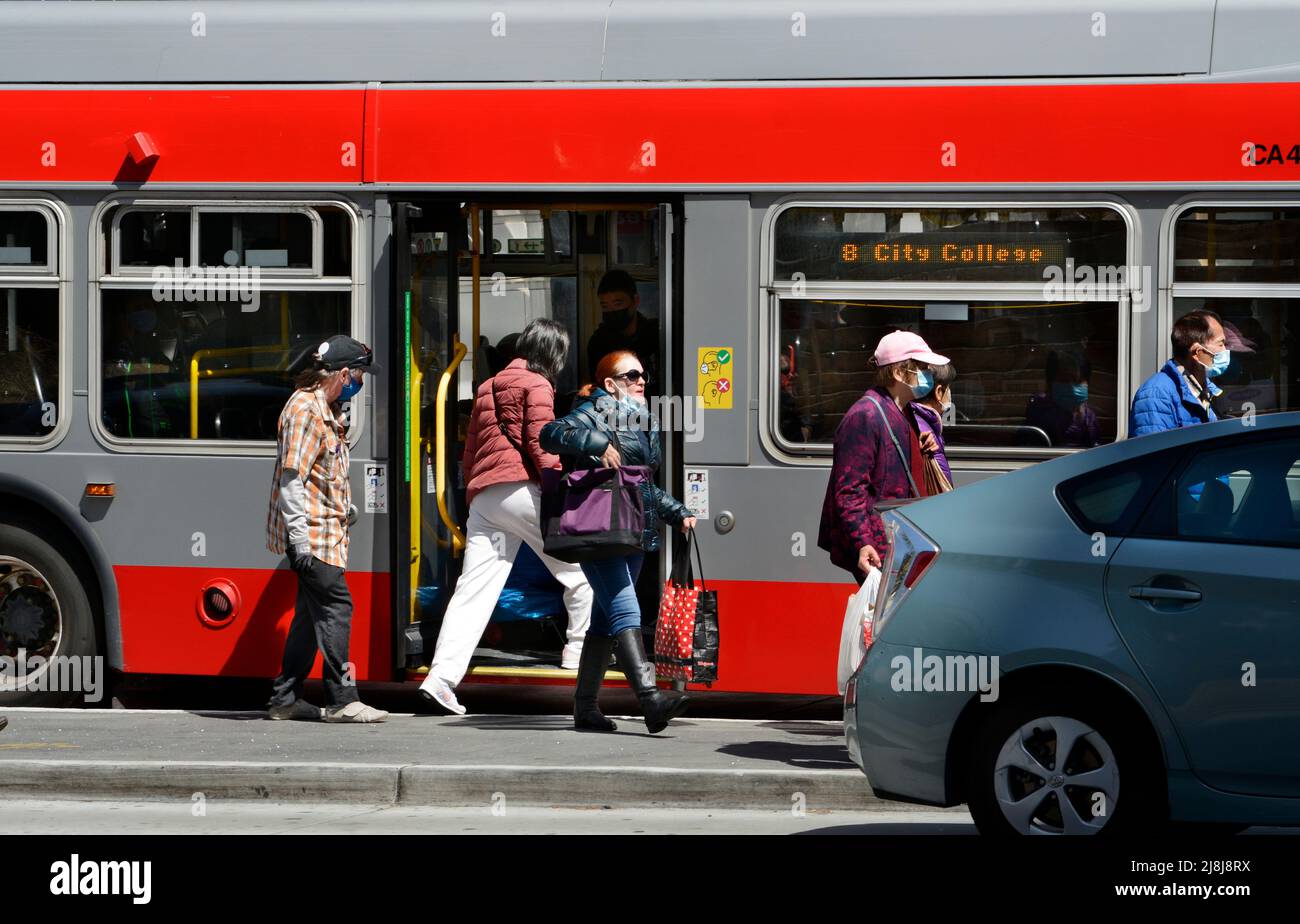 Passengers enter bus bus stop hi-res stock photography and images - Alamy
