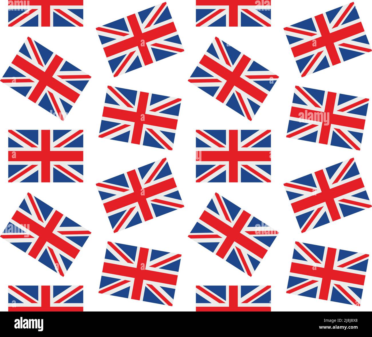 Vector seamless pattern of flat Great Britain flag isolated on white ...