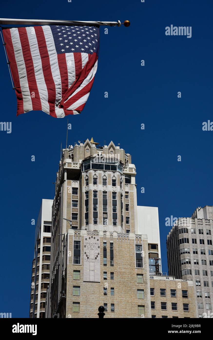 An American flag flies in San Francisco, California, with the former ...