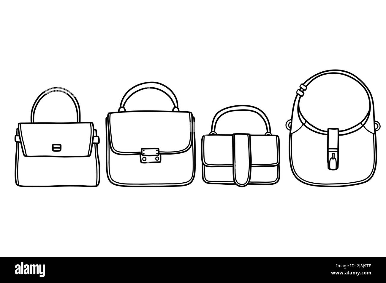 Bags set doodle and simple vector illustration Stock Vector Image & Art ...