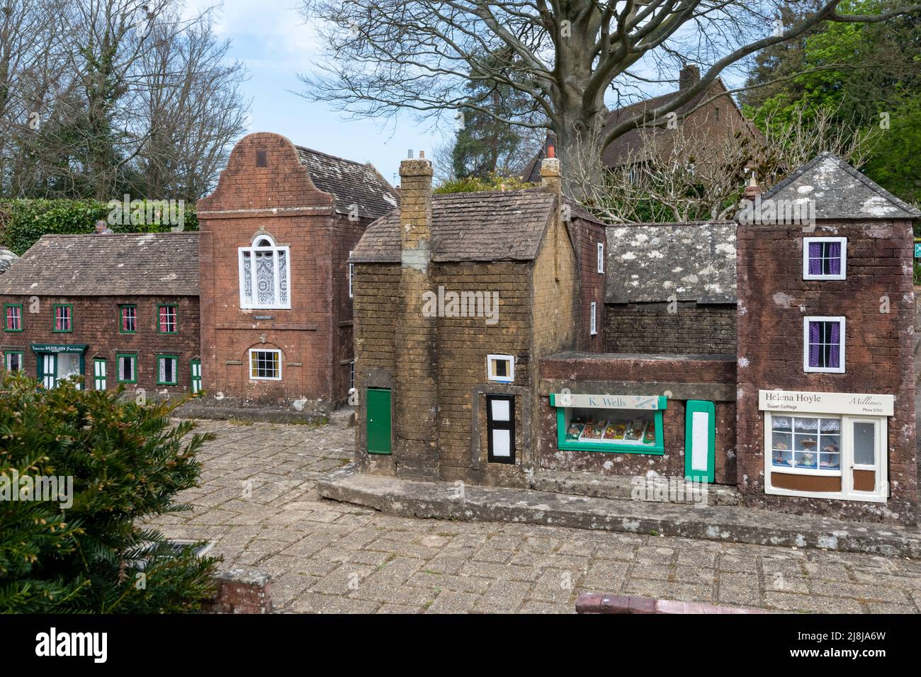 Wimborne.Dorset.United Kingdom.April 20tth 2022.View of a street in ...