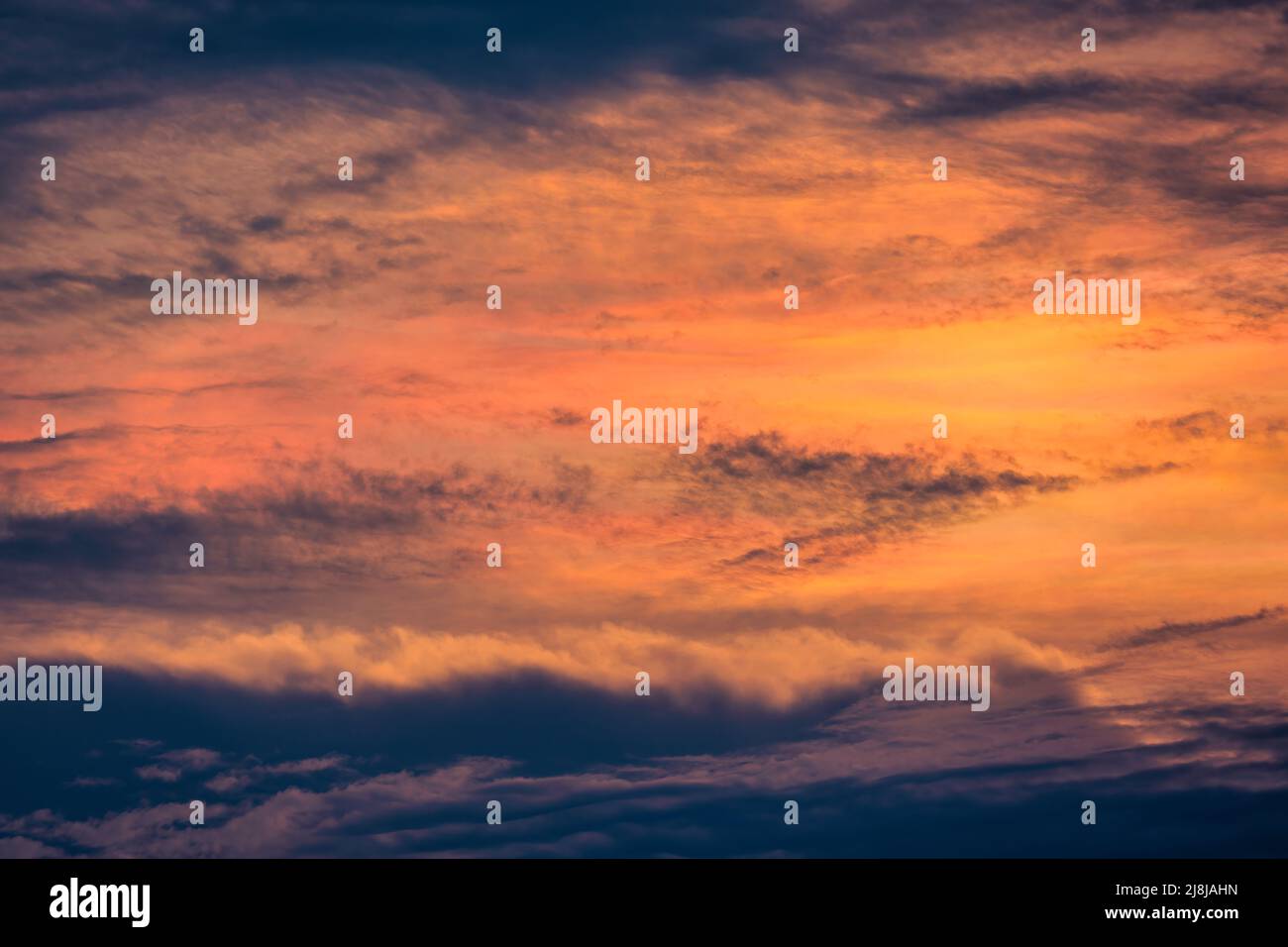 Beautiful dramatic sky and clouds in the sunset. Natural background ...