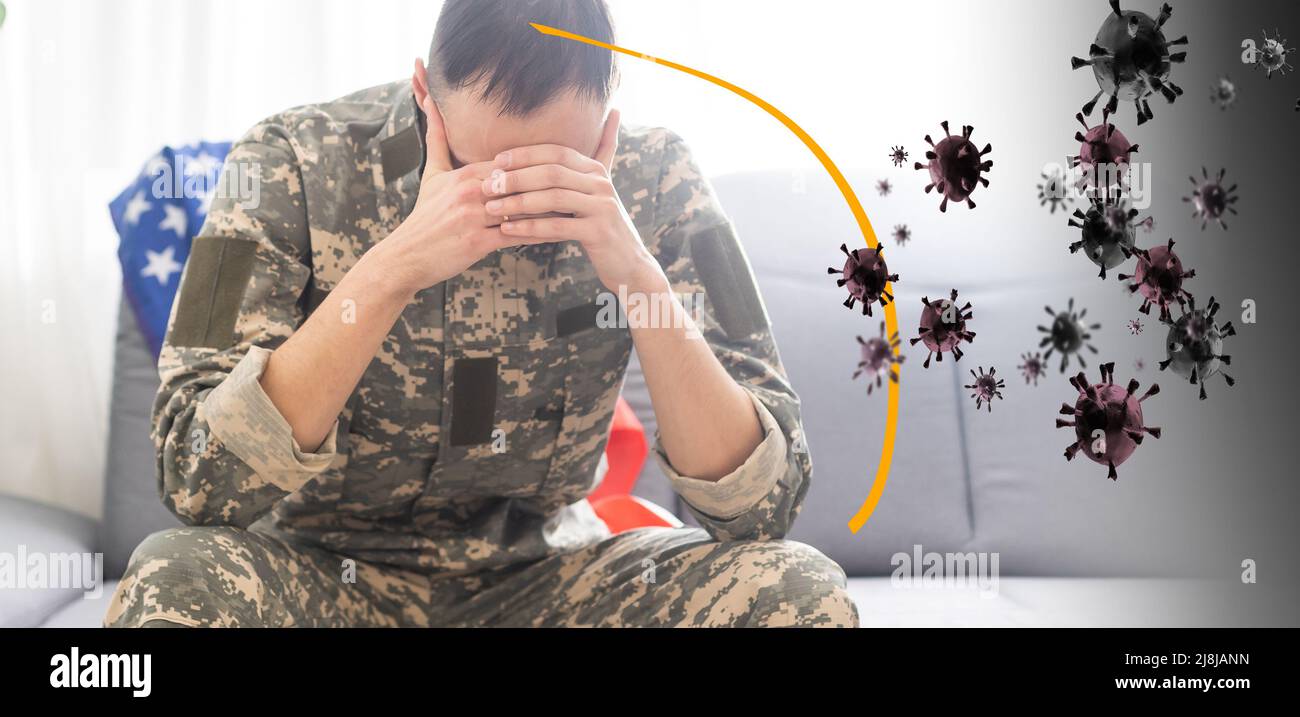 man safely inside a shield dome that protects him from virus ...