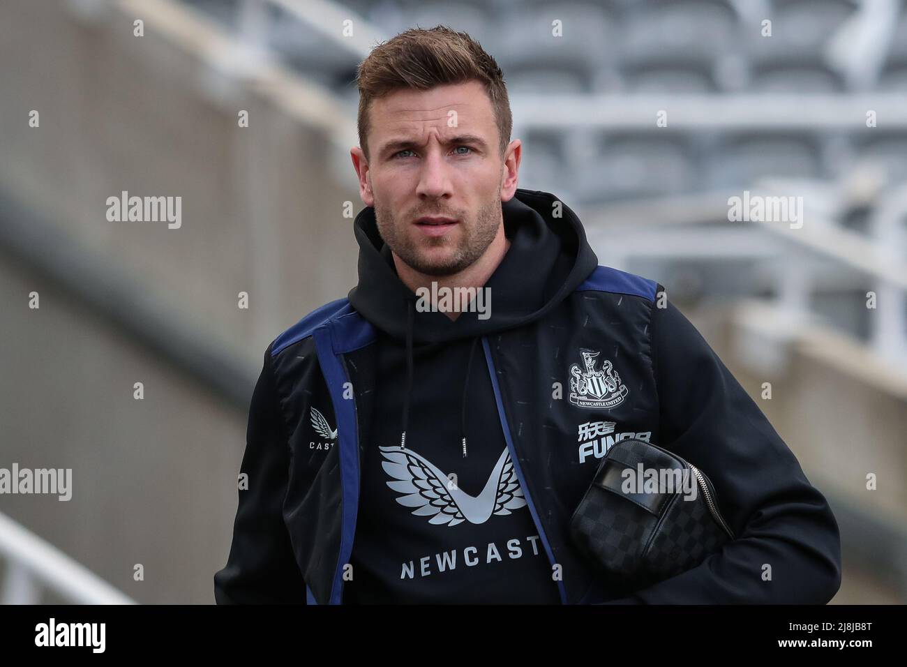 Paul Dummett #3 of Newcastle United arrives at St James' Park Stadium ...