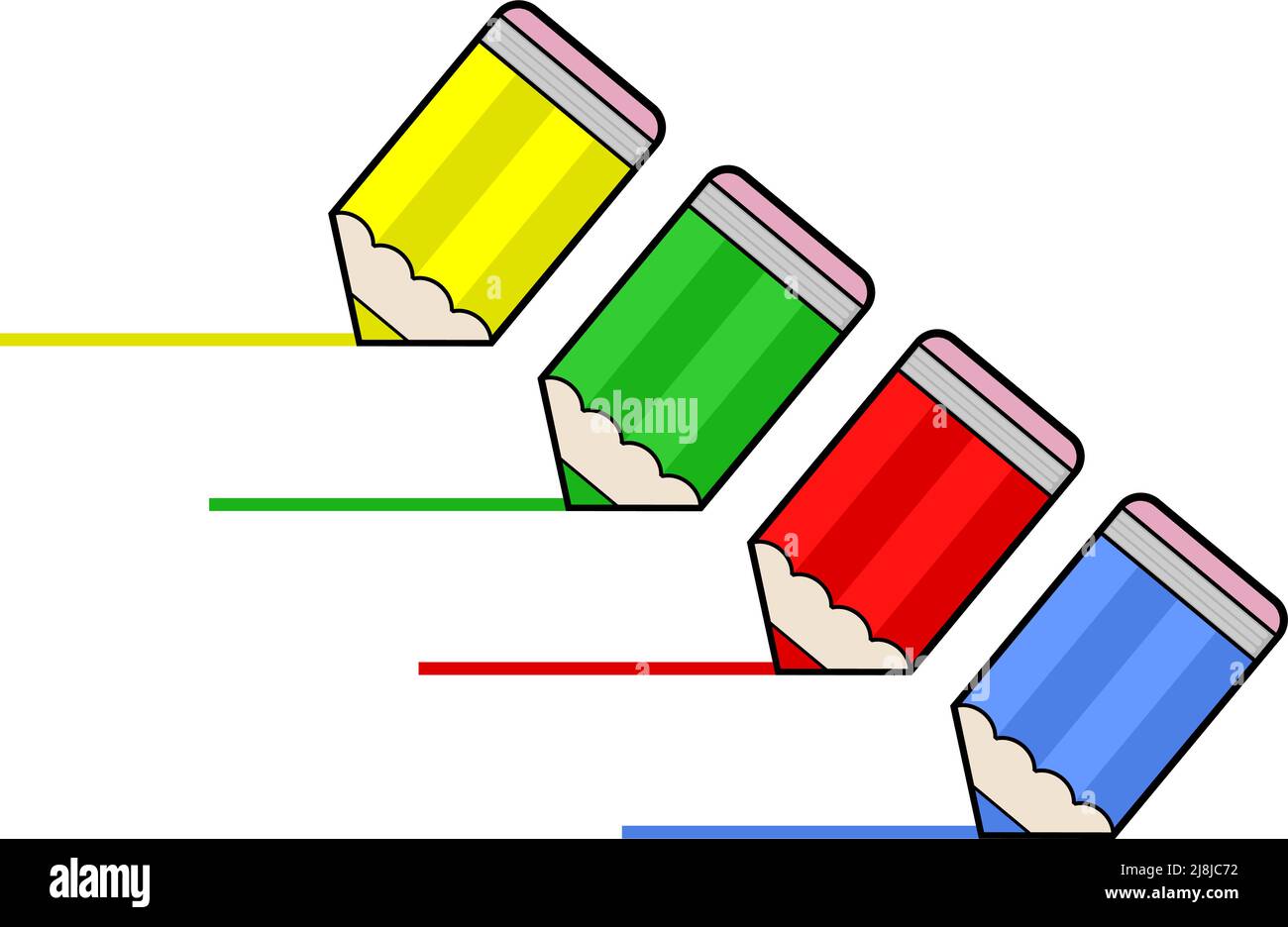 Group small wooden pencils Stock Vector Images - Alamy