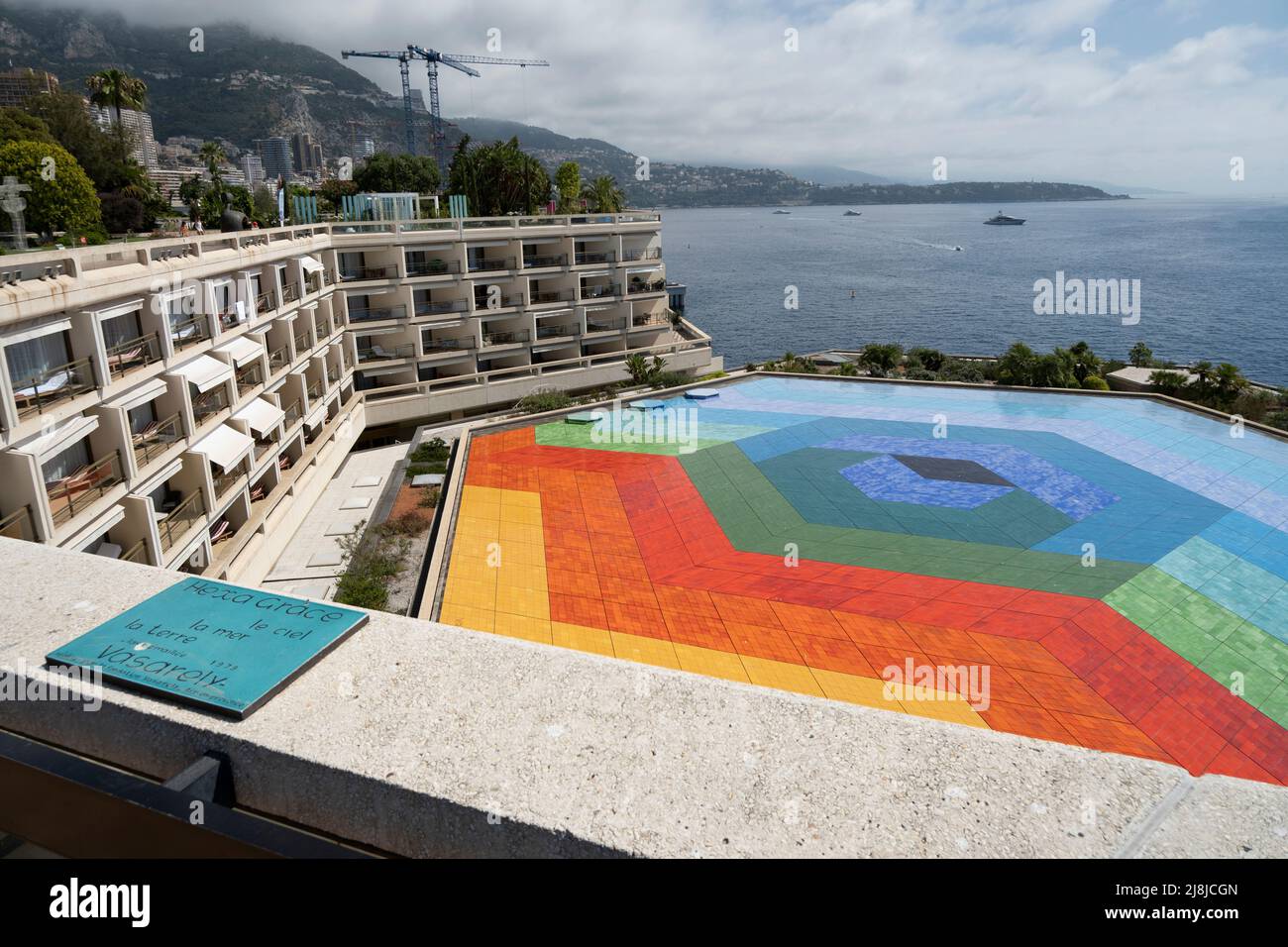 Hexa Grace by Victor Vasarely on the roof of Auditorium Rainier III ...