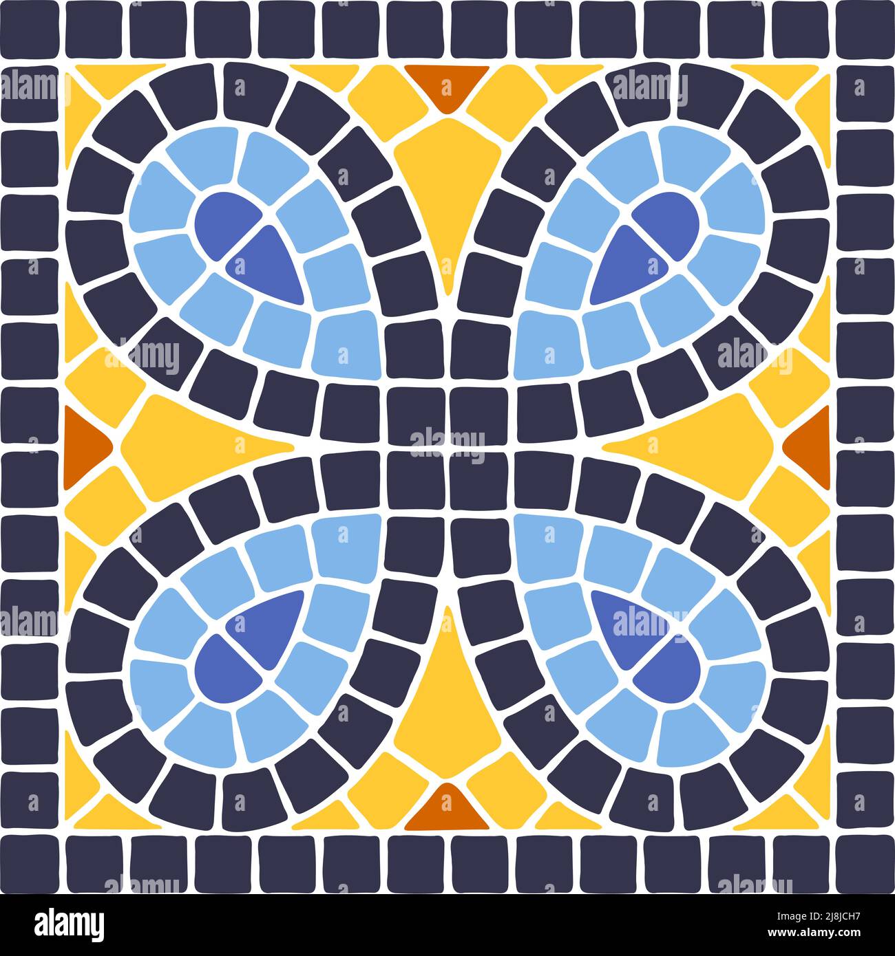 Ancient mosaic tile pattern. Decorative antique stone ornament ...