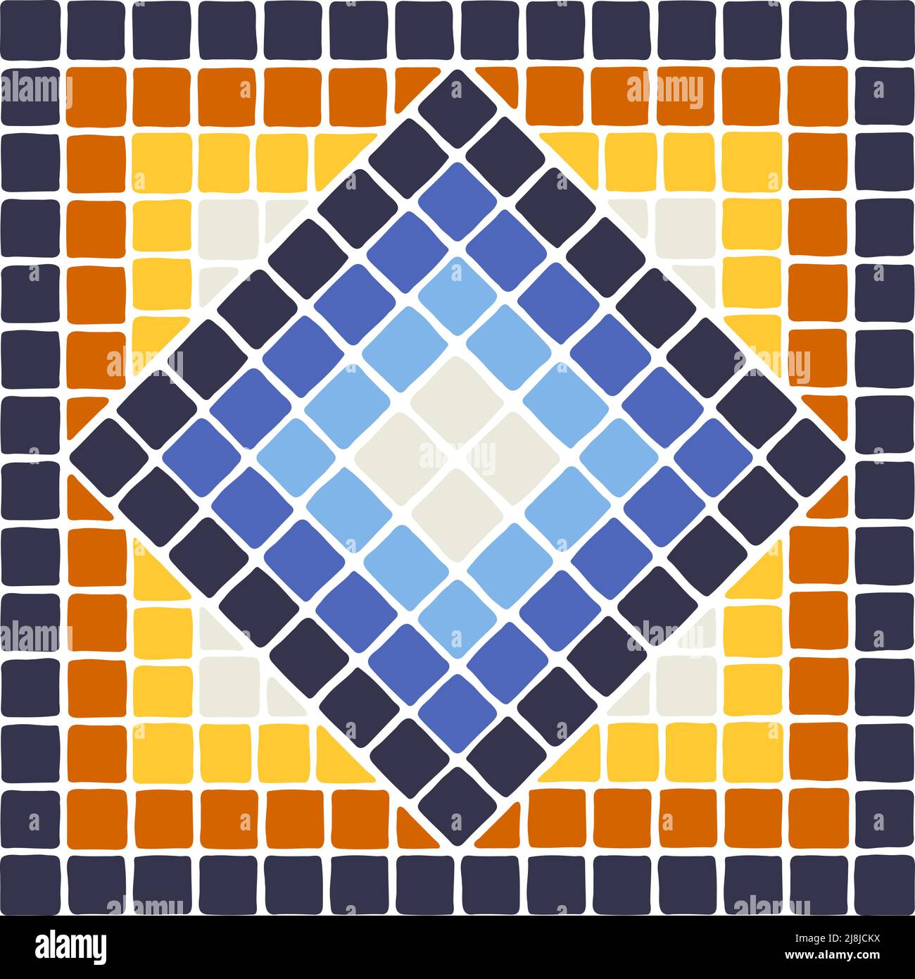 Ancient mosaic tile pattern. Decorative antique stone ornament ...