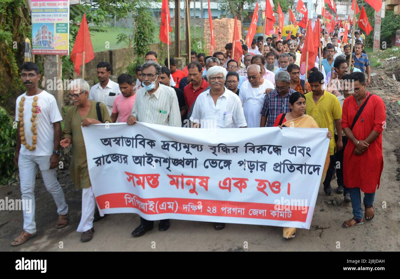 Kolkata, India. 15th May, 2022. Members of the Communist Party of India ...