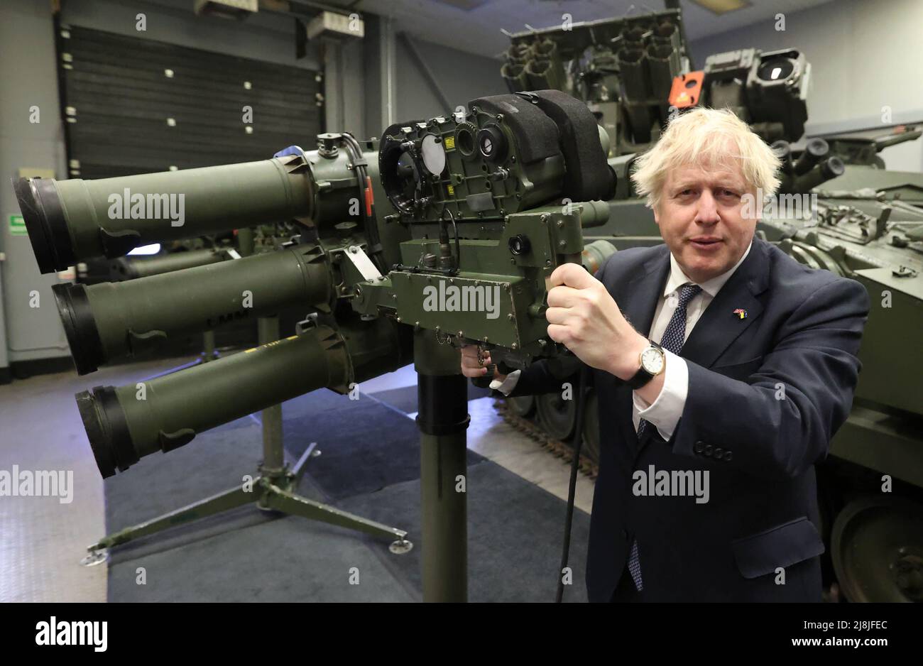 Prime Minister Boris Johnson with a Mark 3 shoulder launch LML ...