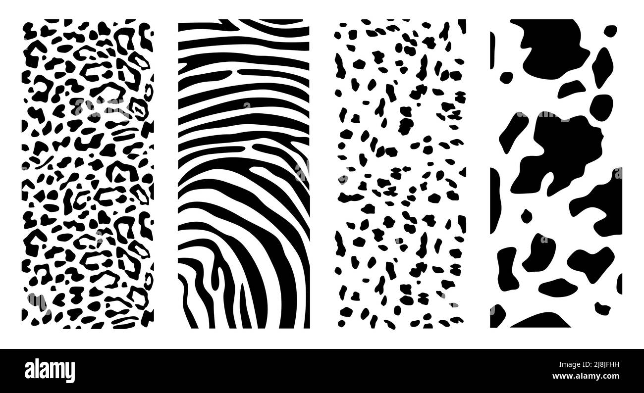 Set of animal skin textures. Vertical vector pattern. Dalmatian ...