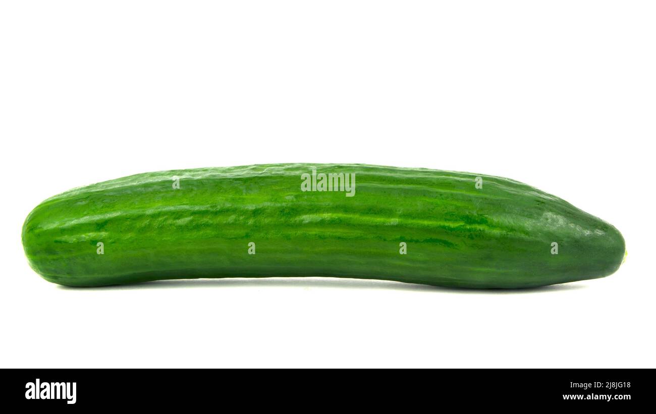 Fresh single cucumber isolated on white background Stock Photo - Alamy