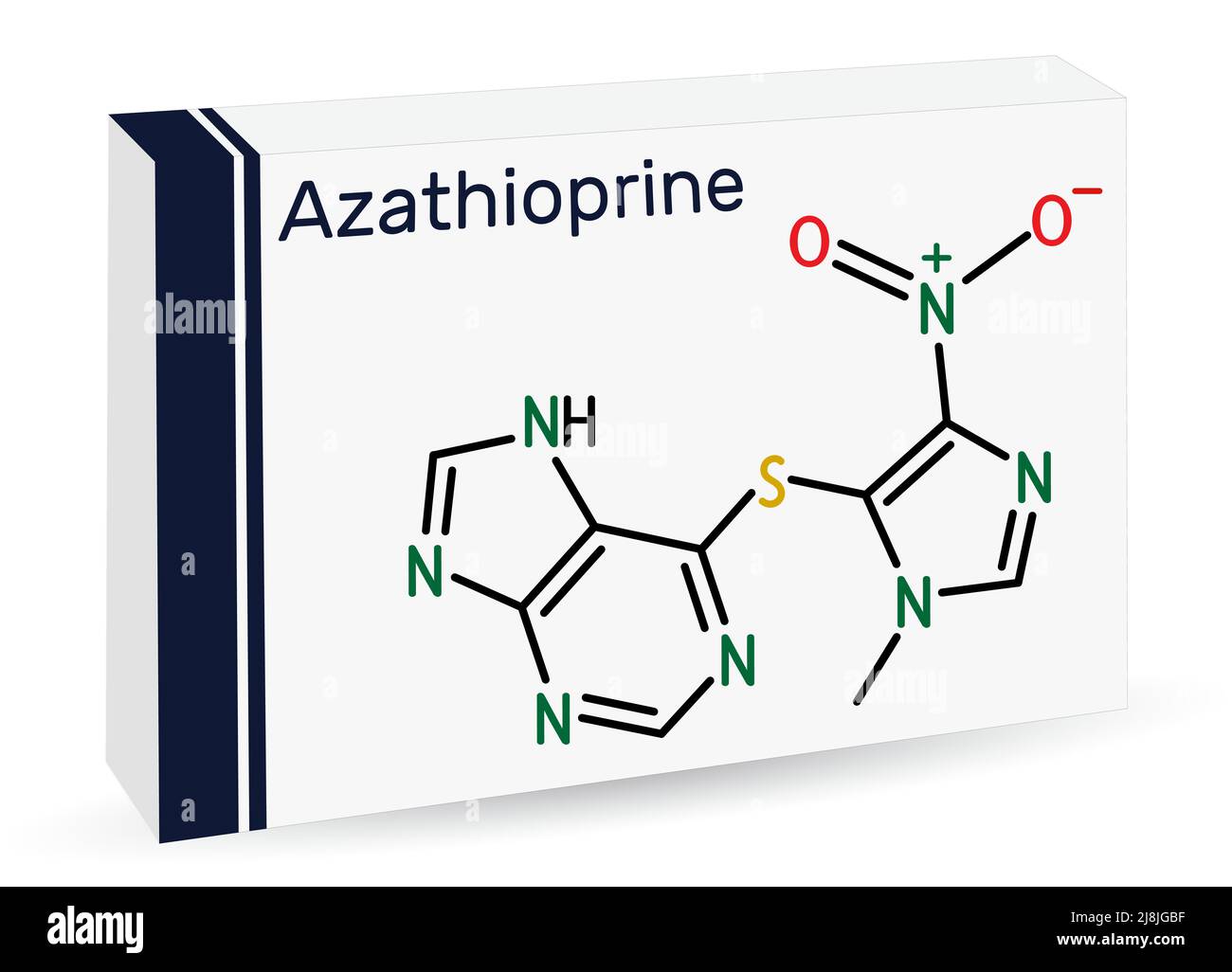 Azathioprine, AZA molecule. It is immunosuppressive agent, medication ...
