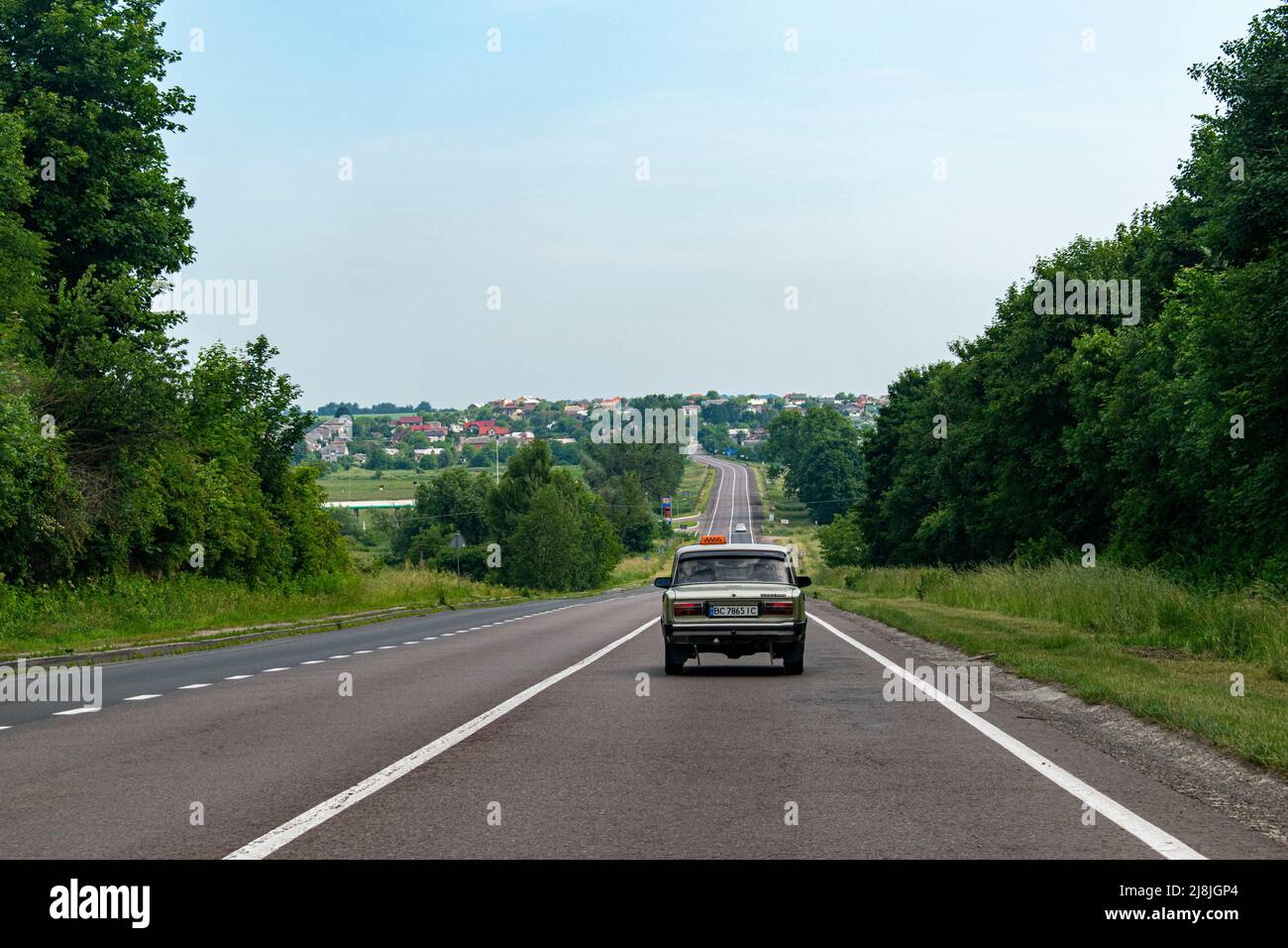 Roads in ukrainian mountain area Stock Photo - Alamy