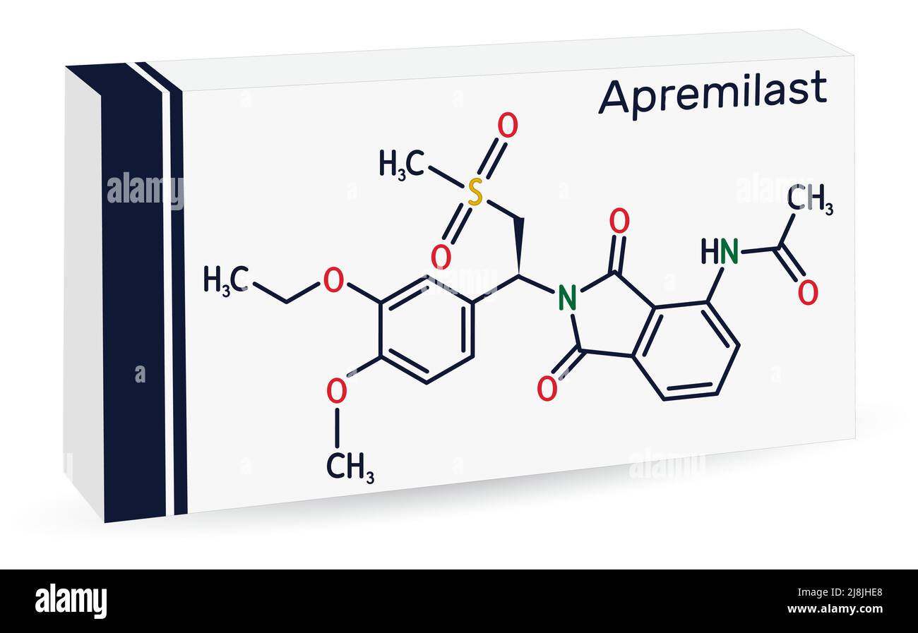 Apremilast drug molecule. It is non-steroidal medication used for the ...