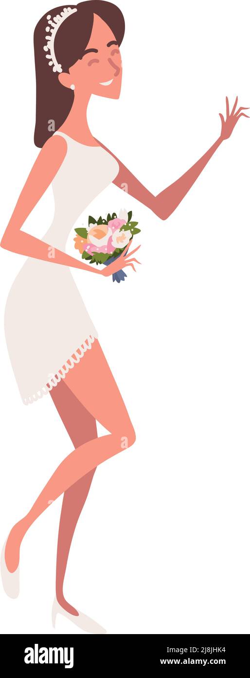 wedding bride with flowers Stock Vector Image & Art - Alamy