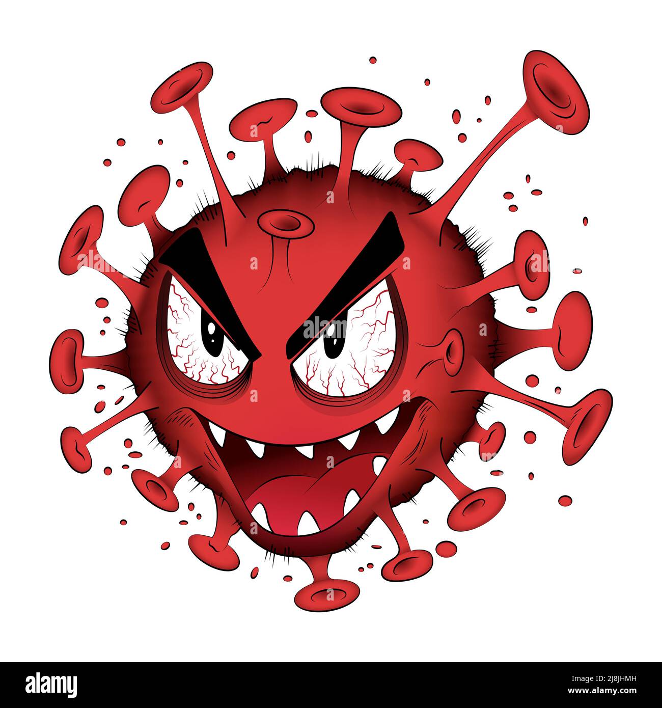 Angry and dangerous virus. Editable vector illustration. EPS10 Stock ...