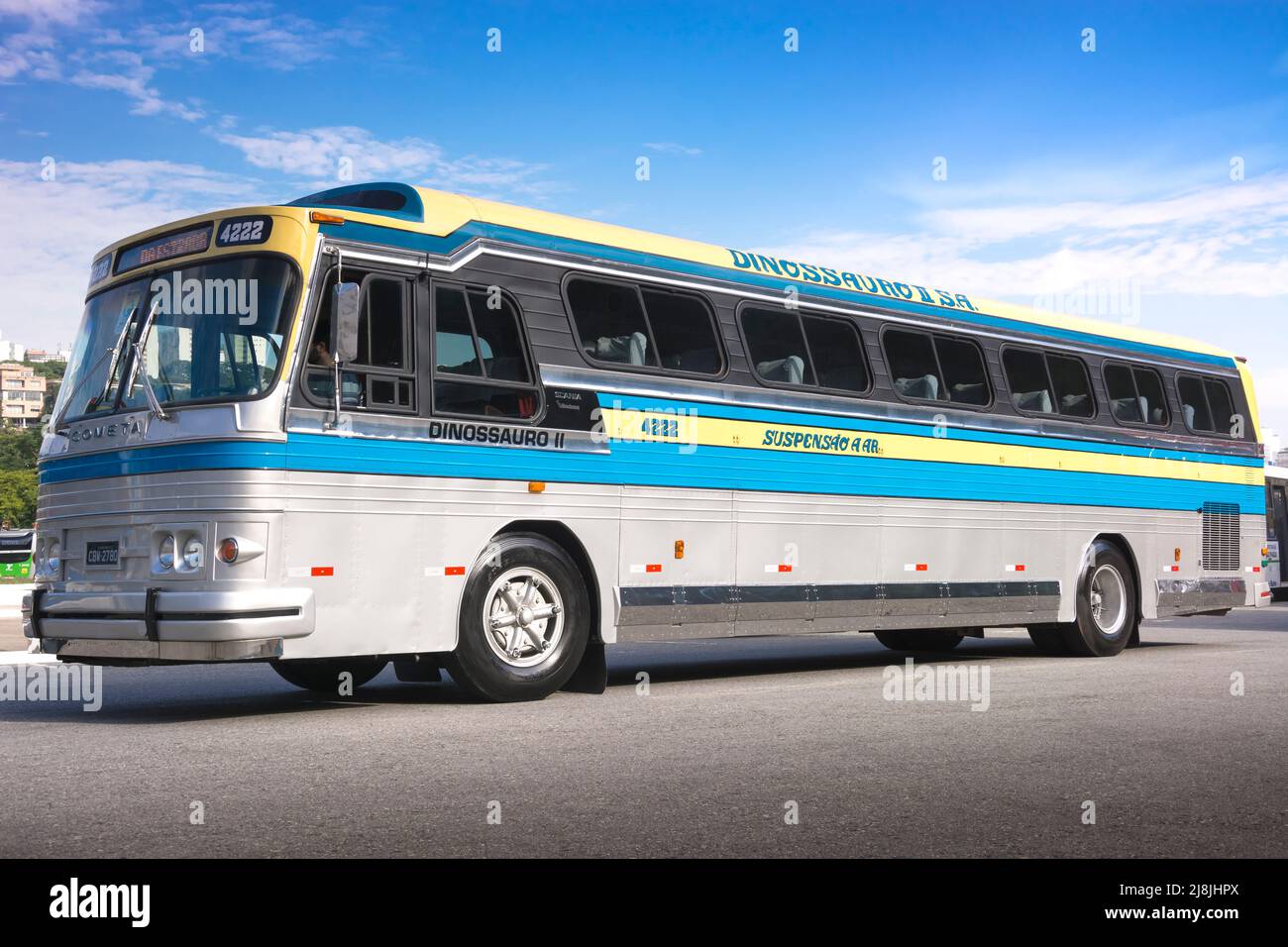 Vehicle Ciferal Dinossauro Scania BR116 on display at Bus Brasil Fest ...