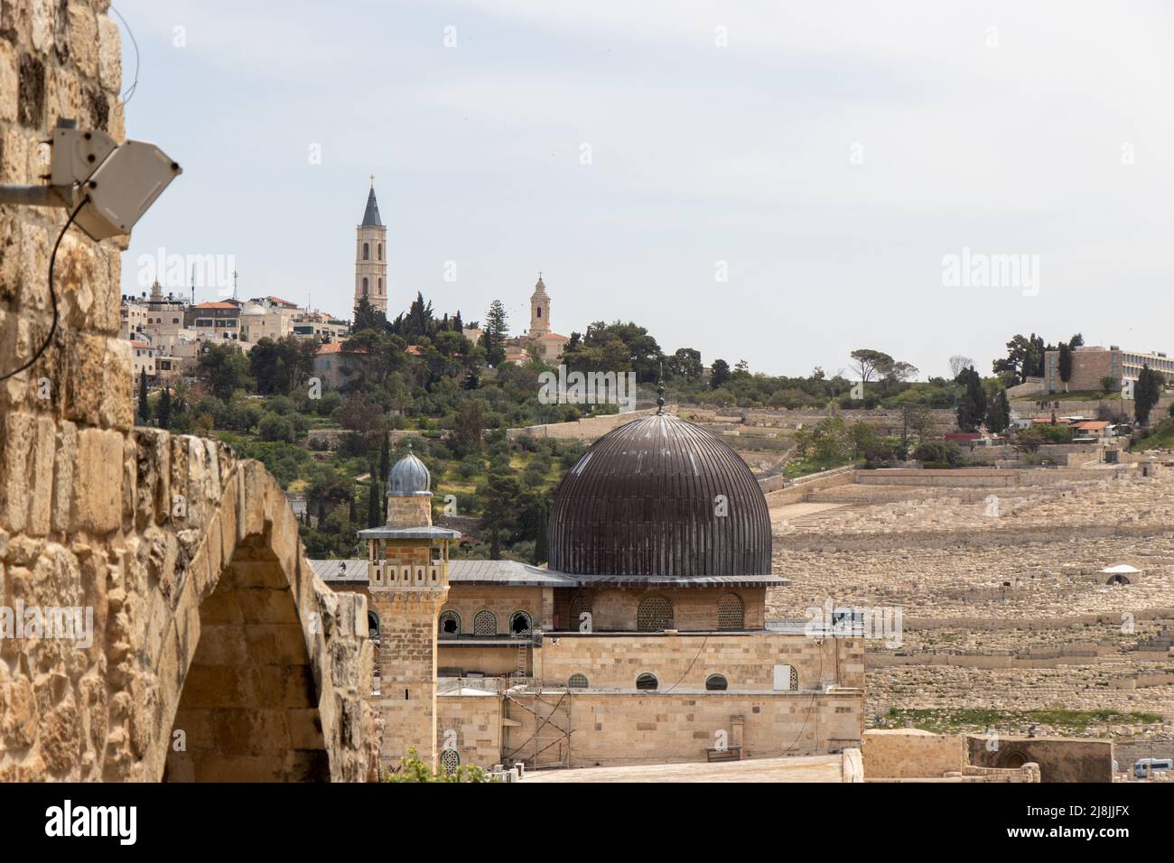 Al Aqsa Mosque, the third holiest site in Islam, with Mount of Olives ...
