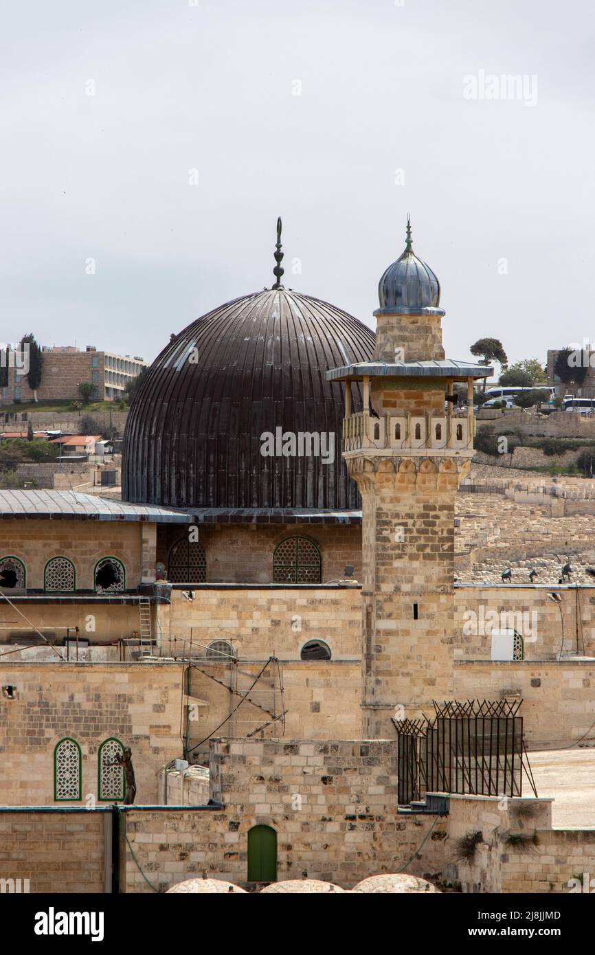 Al Aqsa Mosque, the third holiest site in Islam, with Mount of Olives ...