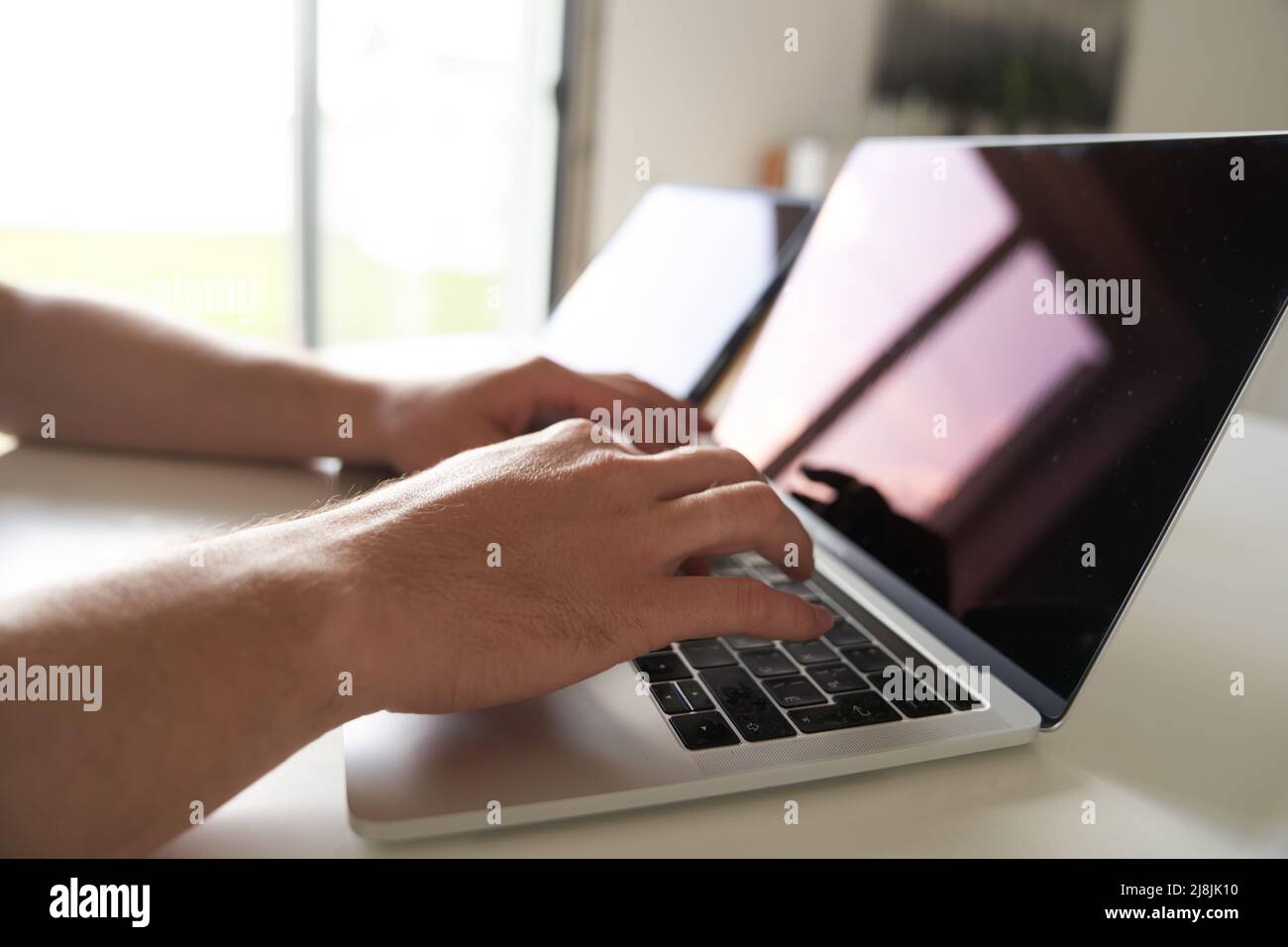 4k laptop keyboard typing close hi-res stock photography and images - Alamy