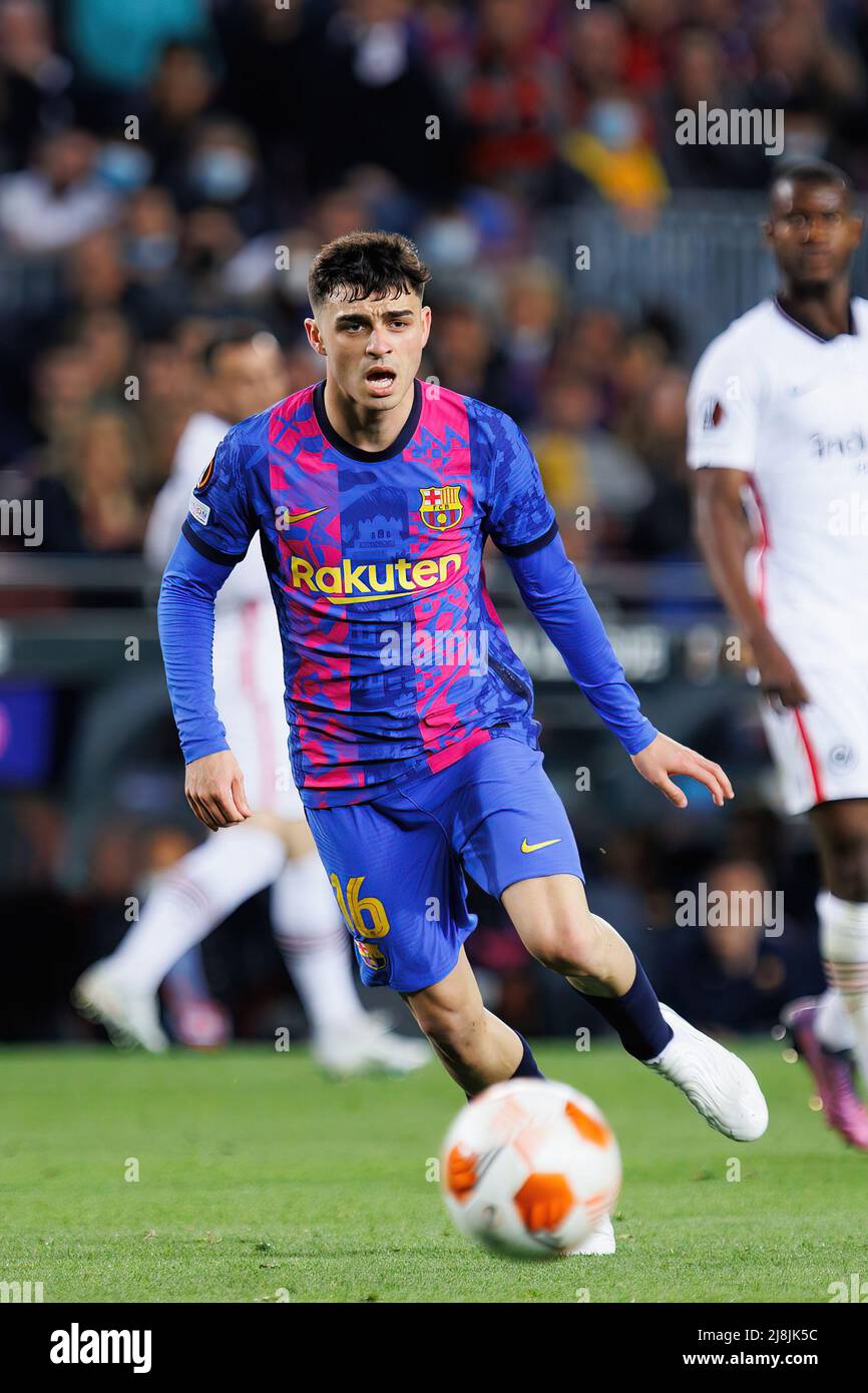 BARCELONA - APR 14: Pedri in action during the Uefa Europa League match between FC Barcelona and ...