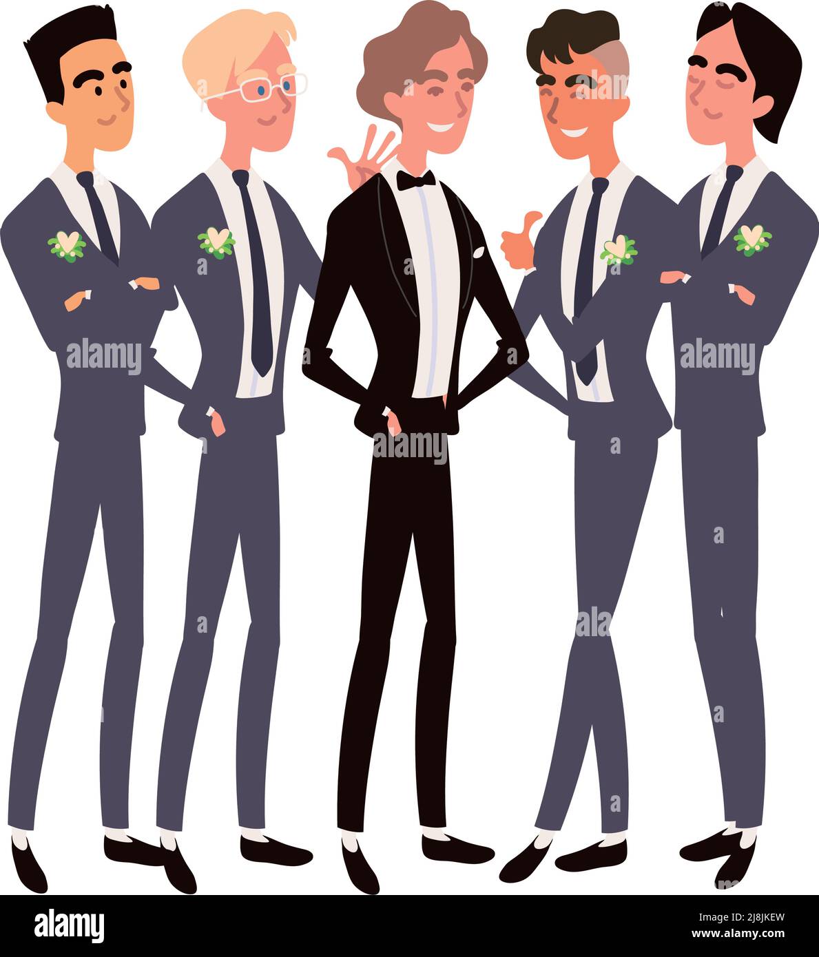 wedding groom and groomsmen Stock Vector Image & Art - Alamy