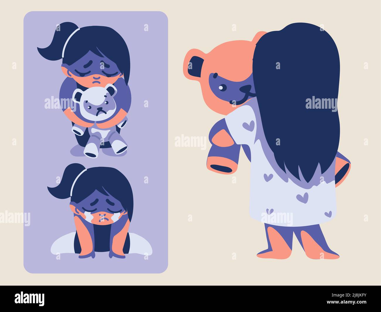 set of girl child abuse Stock Vector Image & Art - Alamy