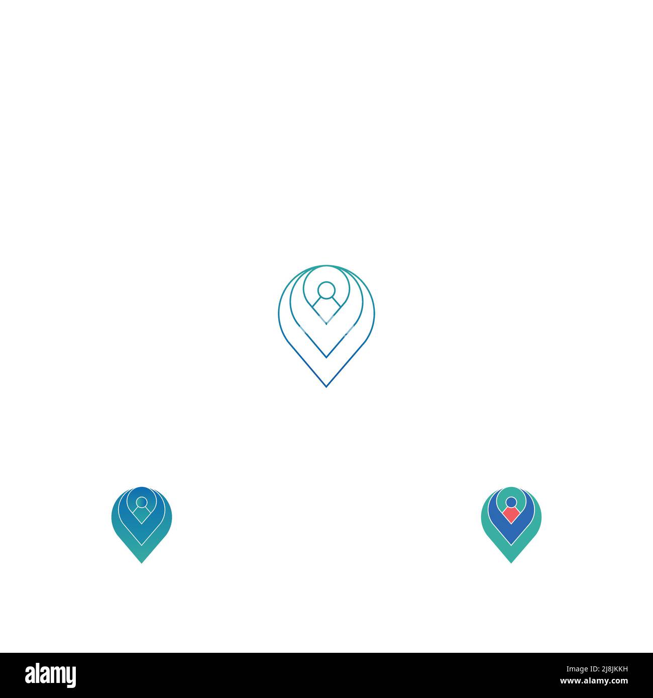 Group of people location icon. Gathering people. Place on the map of ...