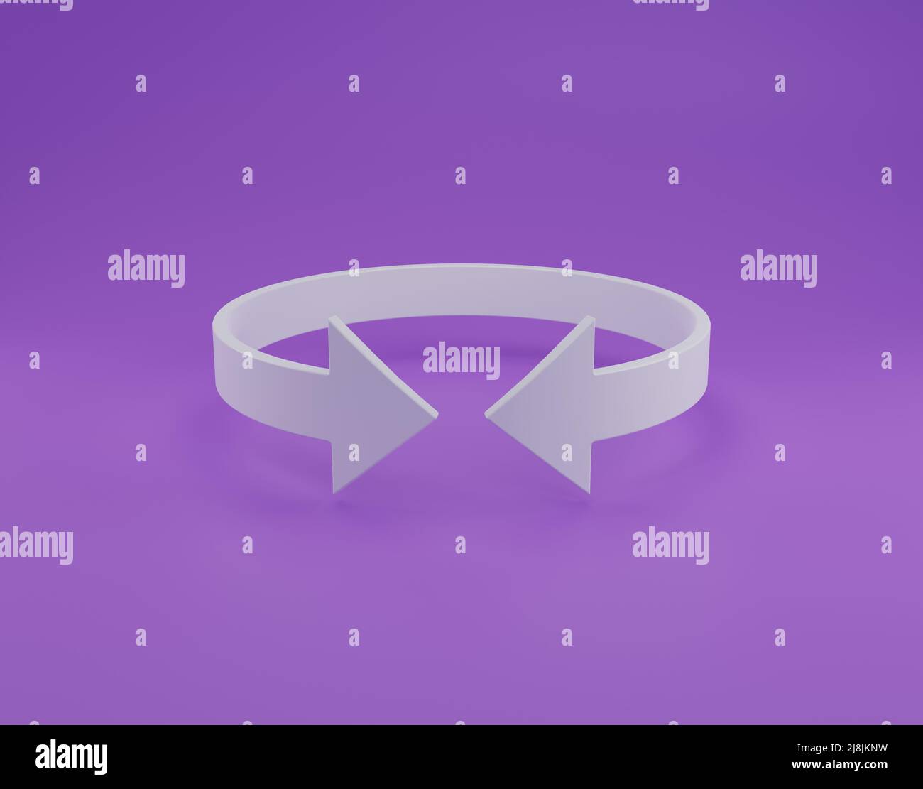 Minimal horizontal circular round rotation white arrow icon aim toward ...