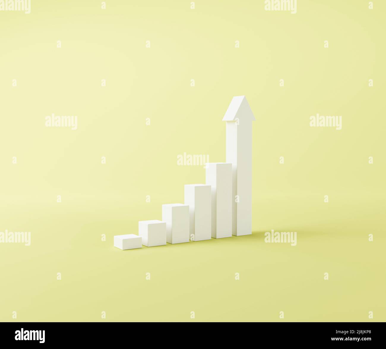 Minimal white stair step progress growth graph way to success on yellow ...