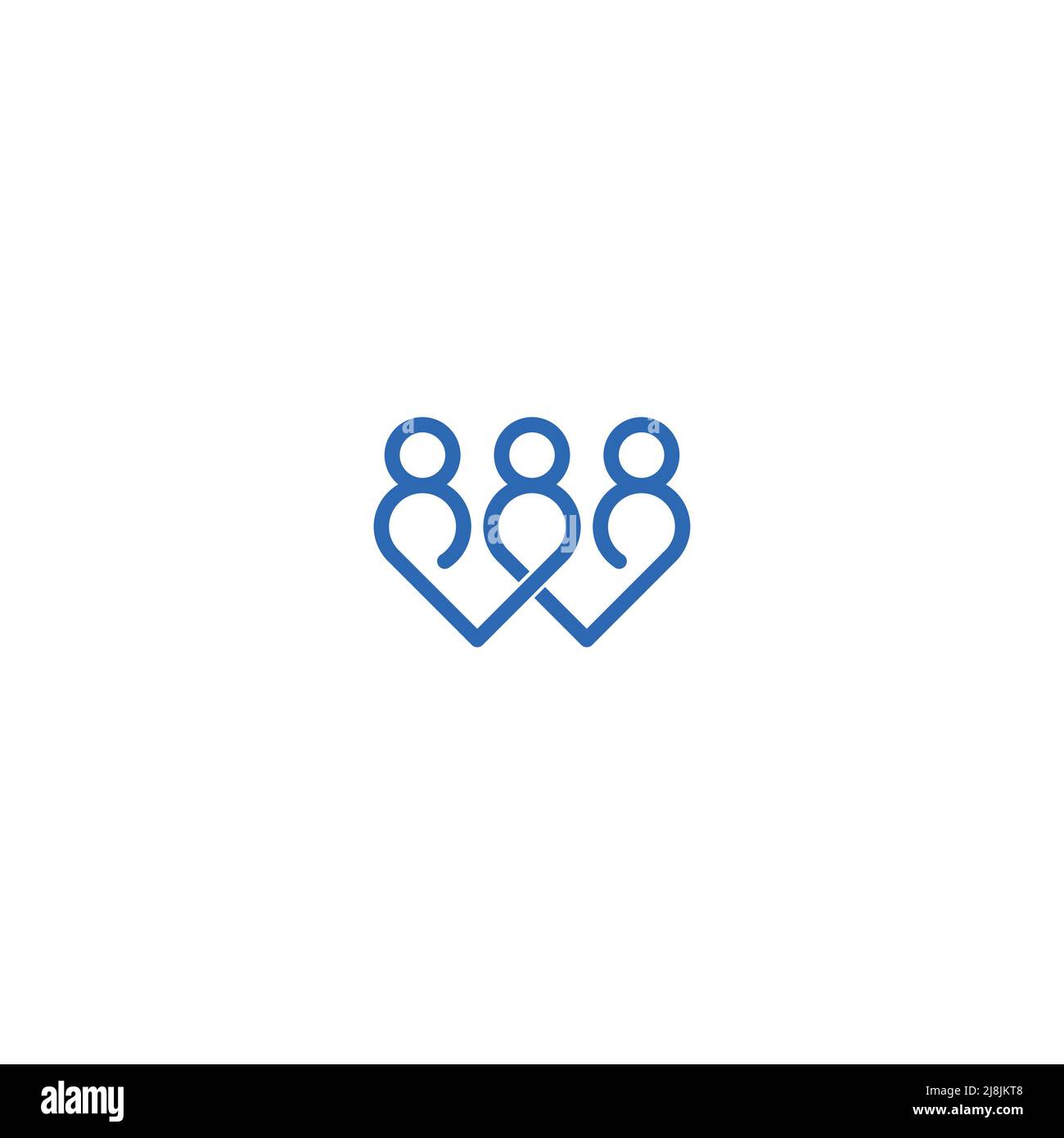 Group of people location icon. Gathering people. Place on the map of ...